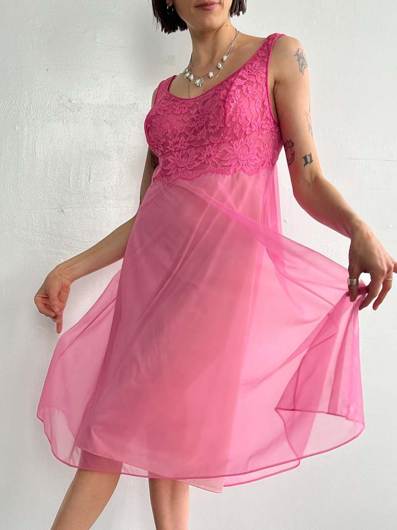 Sheer Layered Dress - Pink | Garmentory