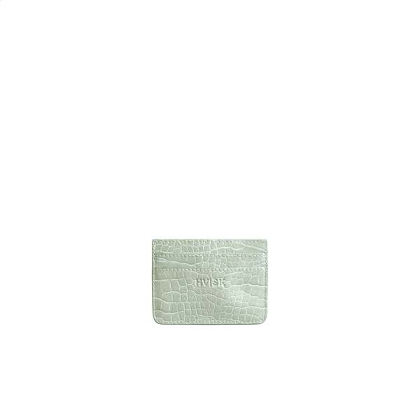 HVISK CARDHOLDER MATTE CROCO WALETT - GREEN INDICATOR | Garmentory