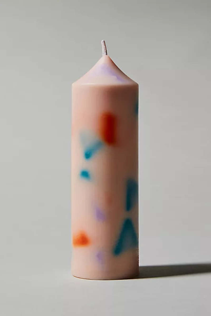 Ri-Ri-Ku Color Drip Pillar Candle - Peach | Garmentory