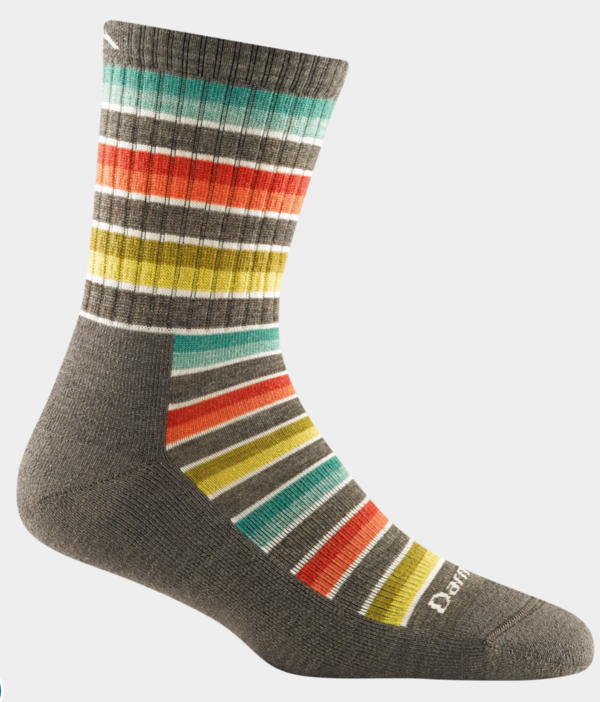 Darn Tough Decade Stripe Micro Crew Midweight Hiking Sock - Taupe ...