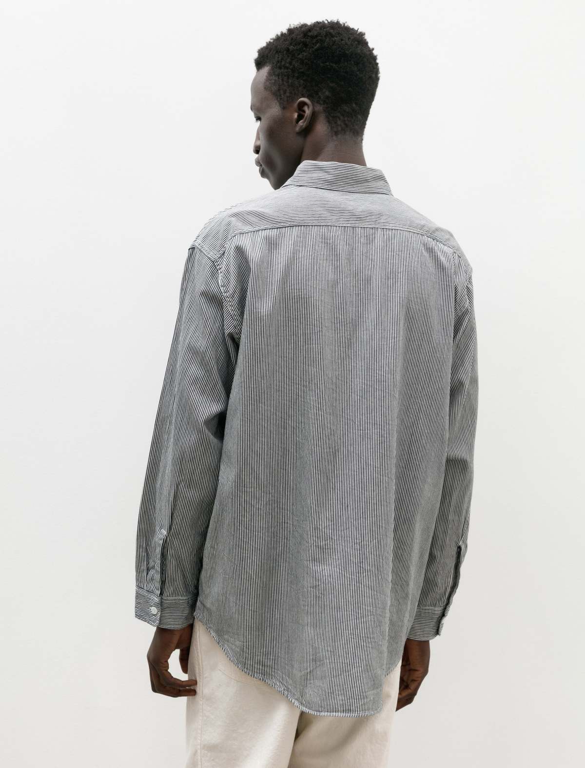 Orslow Hickory Stripe Work Shirt - gray | Garmentory