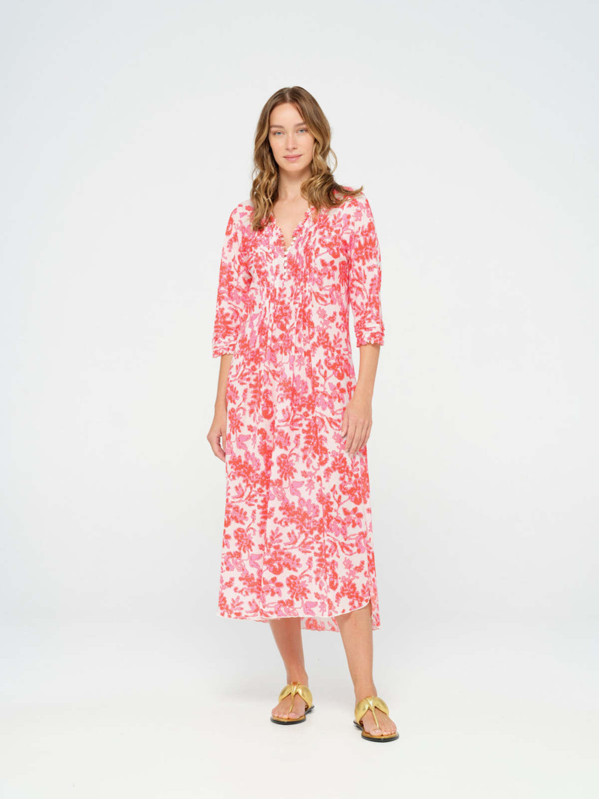 OneSeason Long Poppy Dress - Antigua Pink | Garmentory