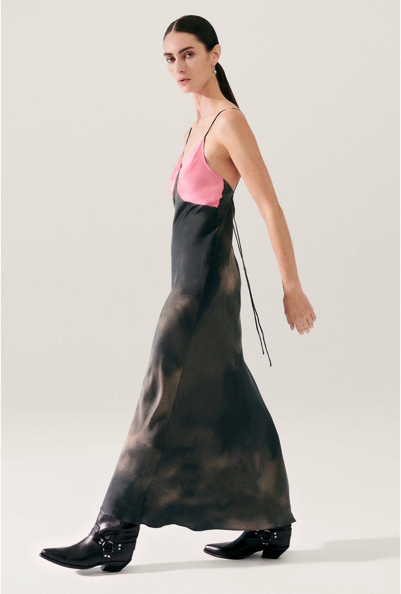 Silk Laundry Deco Rouleau Dress - Smoke/Hog Wash | Garmentory