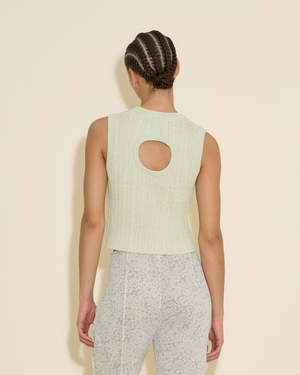 Holzweiler Cumo Cropped Knit Top - Light Green Mix | Garmentory