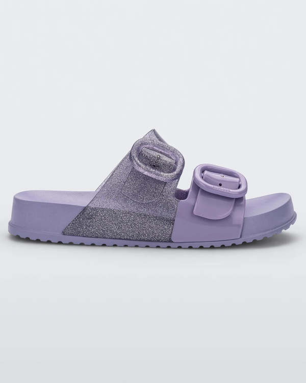 Kids Mini Melissa Cozy Slide - Lilac Glitter | Garmentory