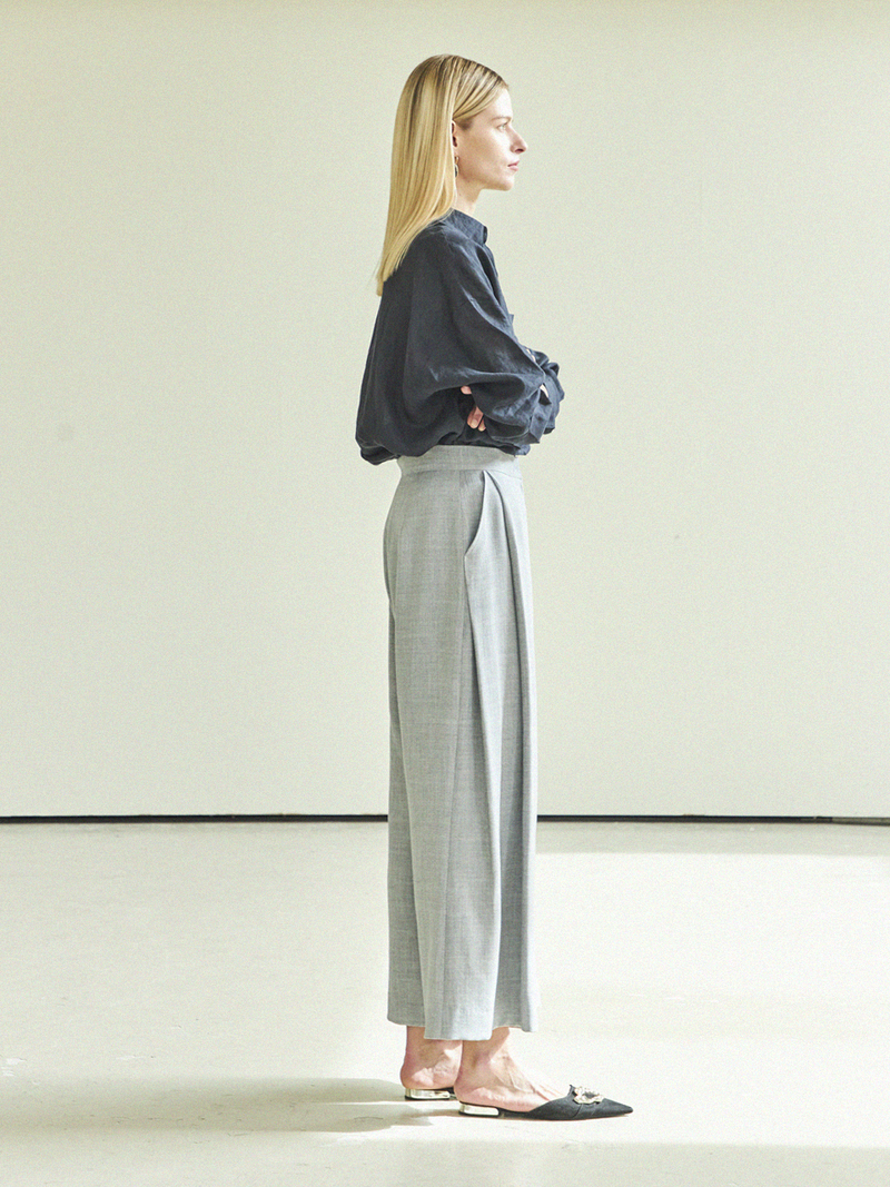Maison De Ines Classic Wide Tuck Slacks - Gray | Garmentory