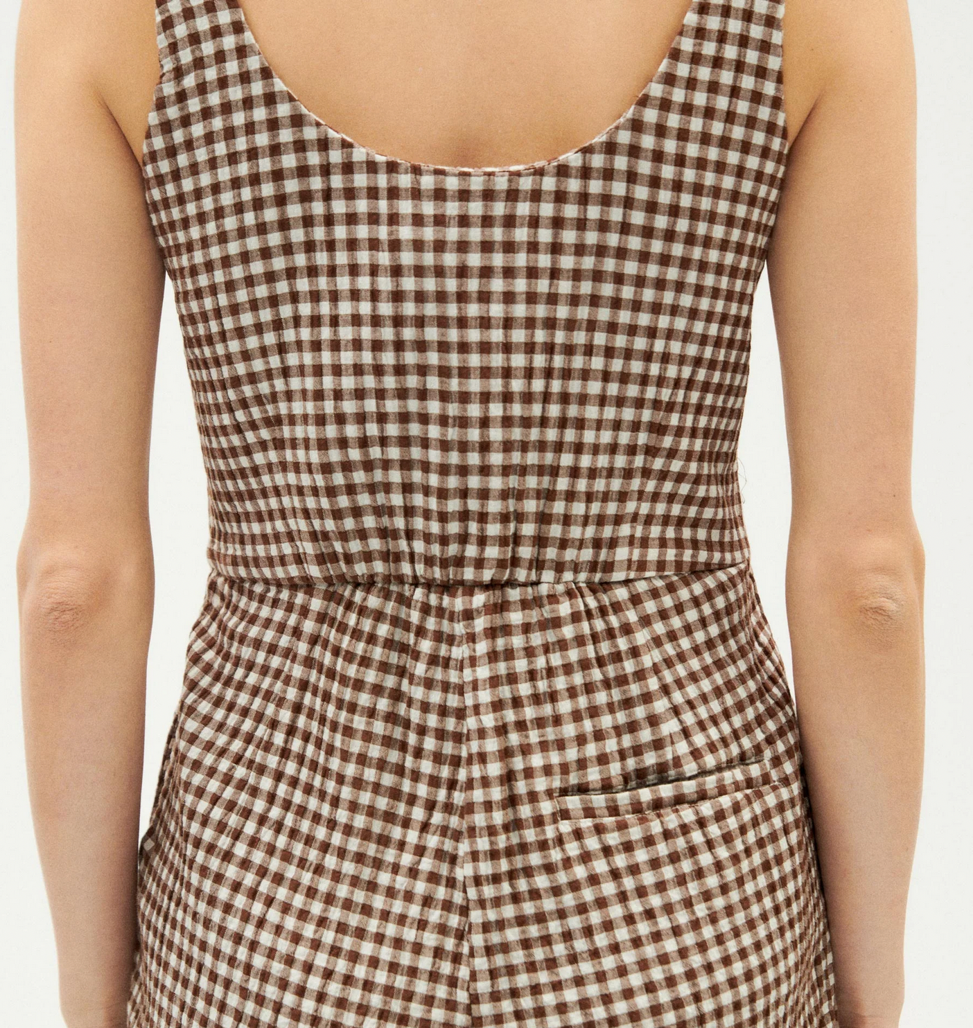 Thinking Mu Mae Seersucker Dress - Chocolate | Garmentory
