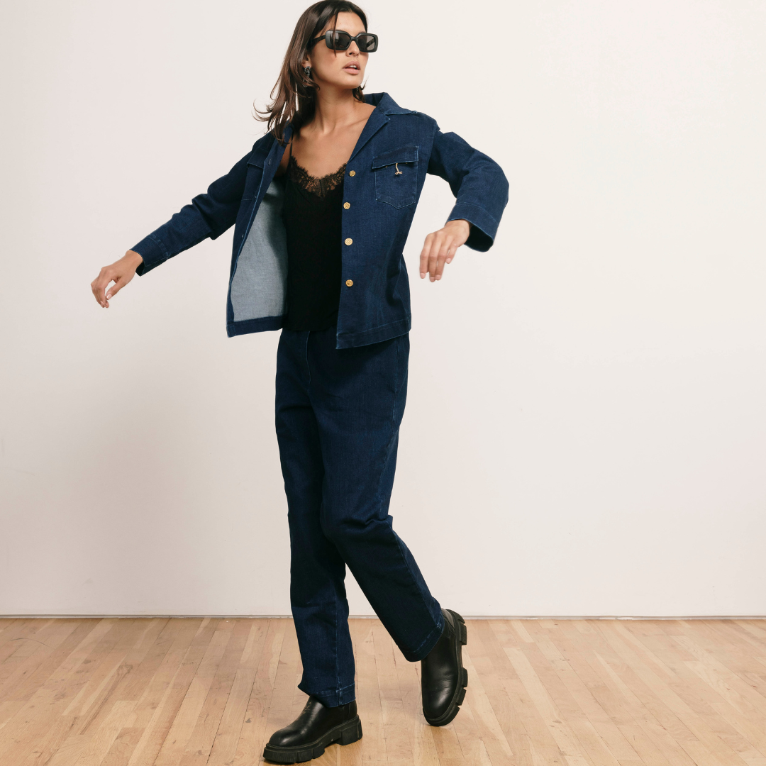 Montserrat New York The Jet Set Top - Denim | Garmentory