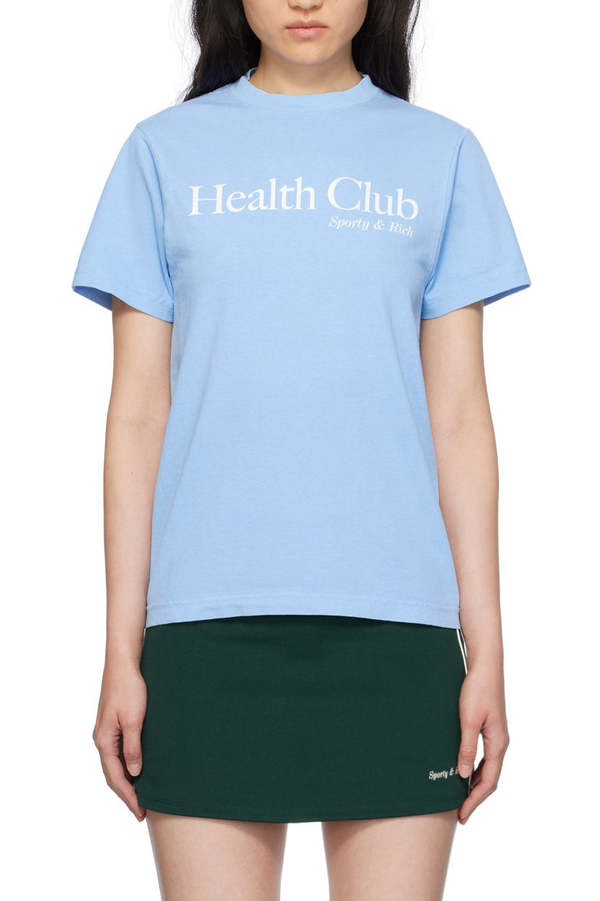 SPORTY RICH Health Club T Shirt - Sky Blue | Garmentory