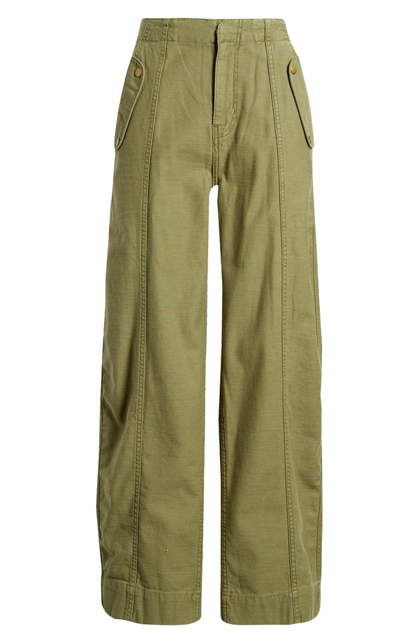 FRAME Denim Frame High Waist Utility Barrel Pants - Washed Winter Moss ...