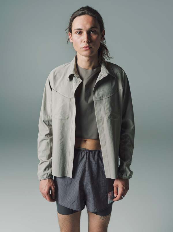 Satisfy Running Vintage Khaki PeaceShell River Shirt - Grey | Garmentory