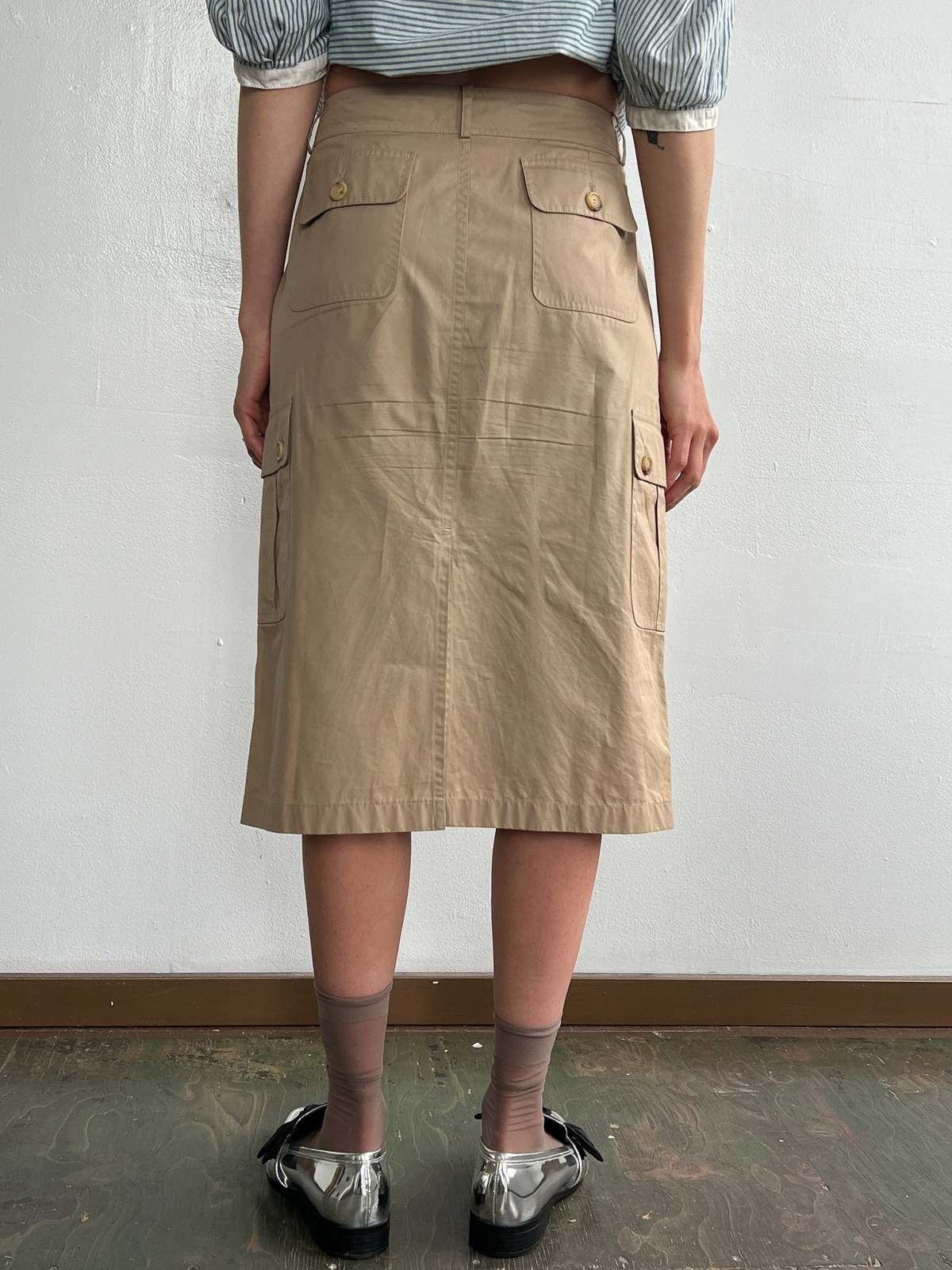 Vintage Celine Cargo Skirt - Khaki | Garmentory
