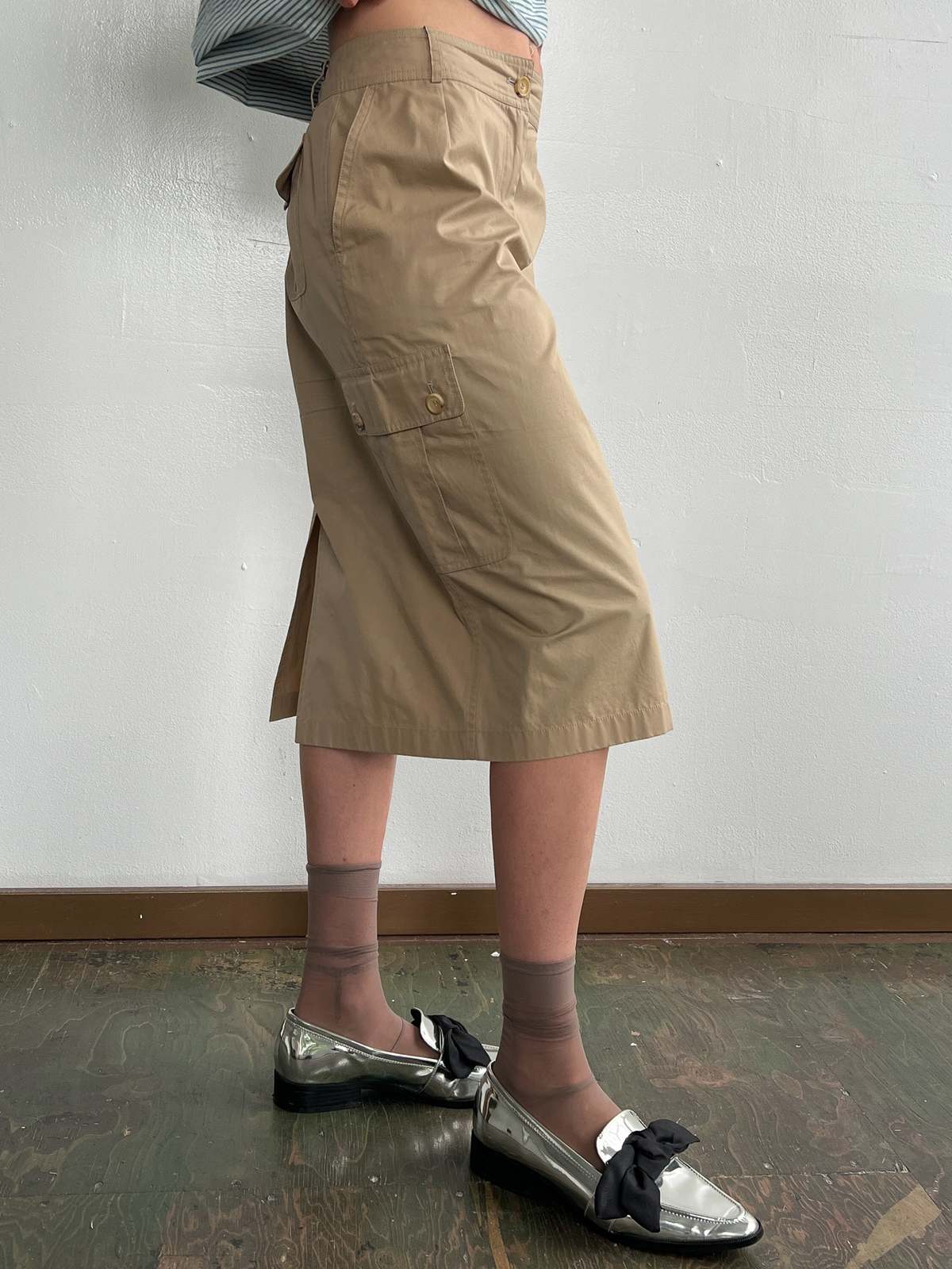 Vintage Celine Cargo Skirt - Khaki | Garmentory