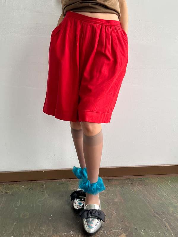 Vintage Raw Silk Shorts - Poppy | Garmentory