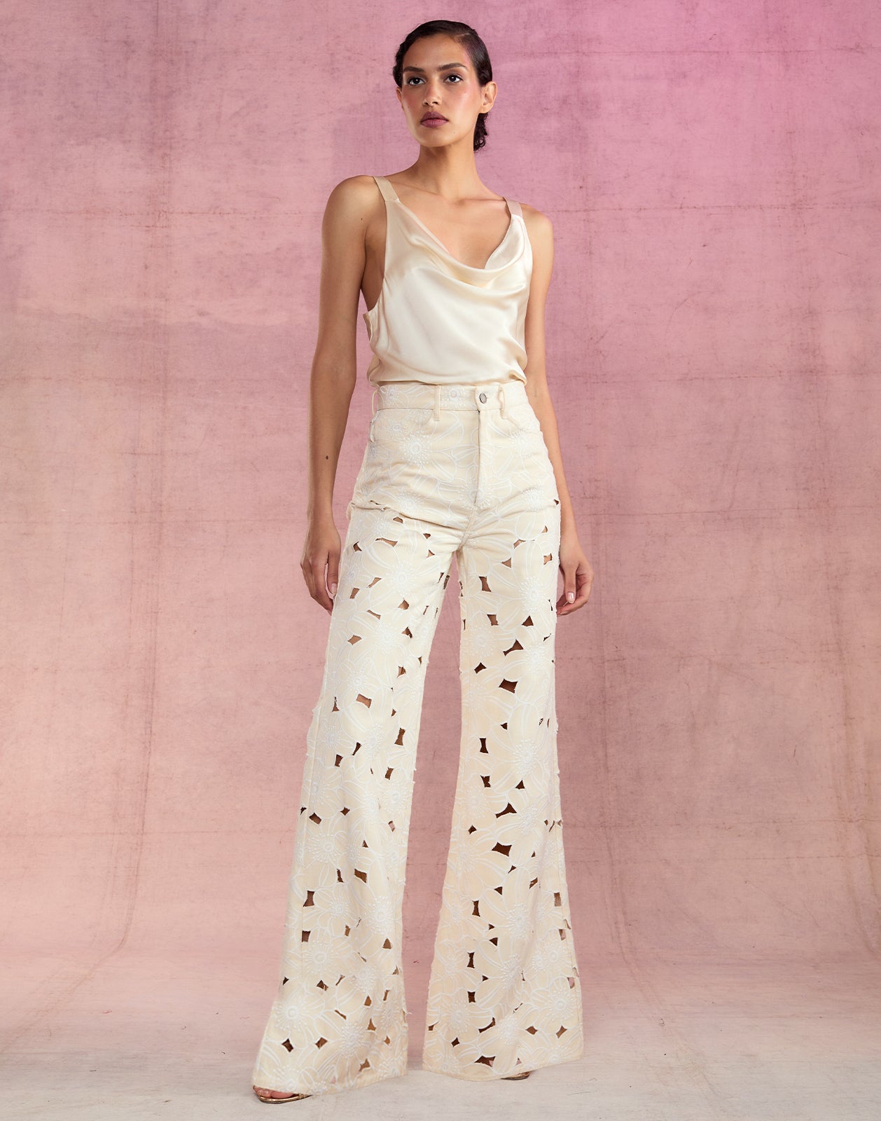 Cynthia Rowley Flora Cutout Jeans - Natural | Garmentory