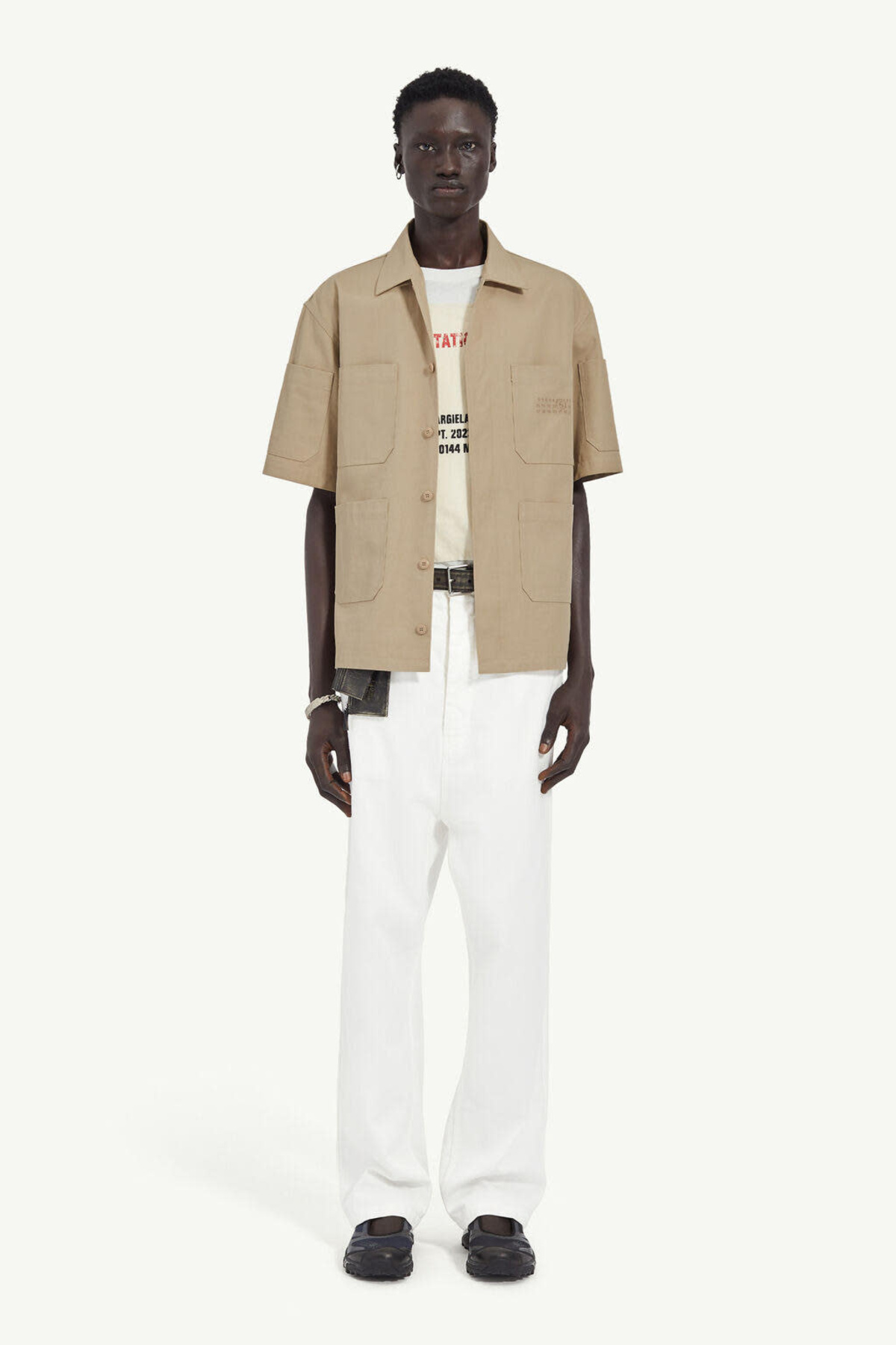 MM6 Maison Margiela Men's Multi Pocket Shirt - Khaki | Garmentory