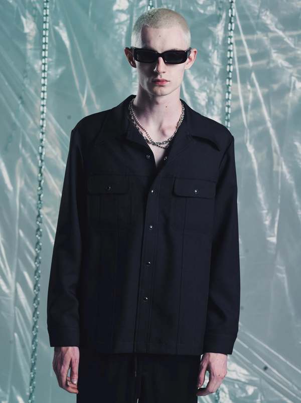 SECOND/LAYER Prado Dam Western Shirt - Black | Garmentory