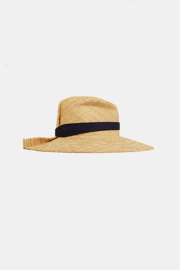 Lola Hat Snap First Aid Raffia Hat - Natural/Navy | Garmentory