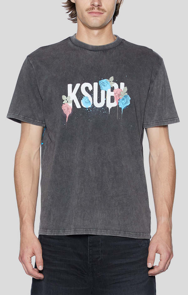 Ksubi Graff Rose Kash Tee - Acid Grey | Garmentory