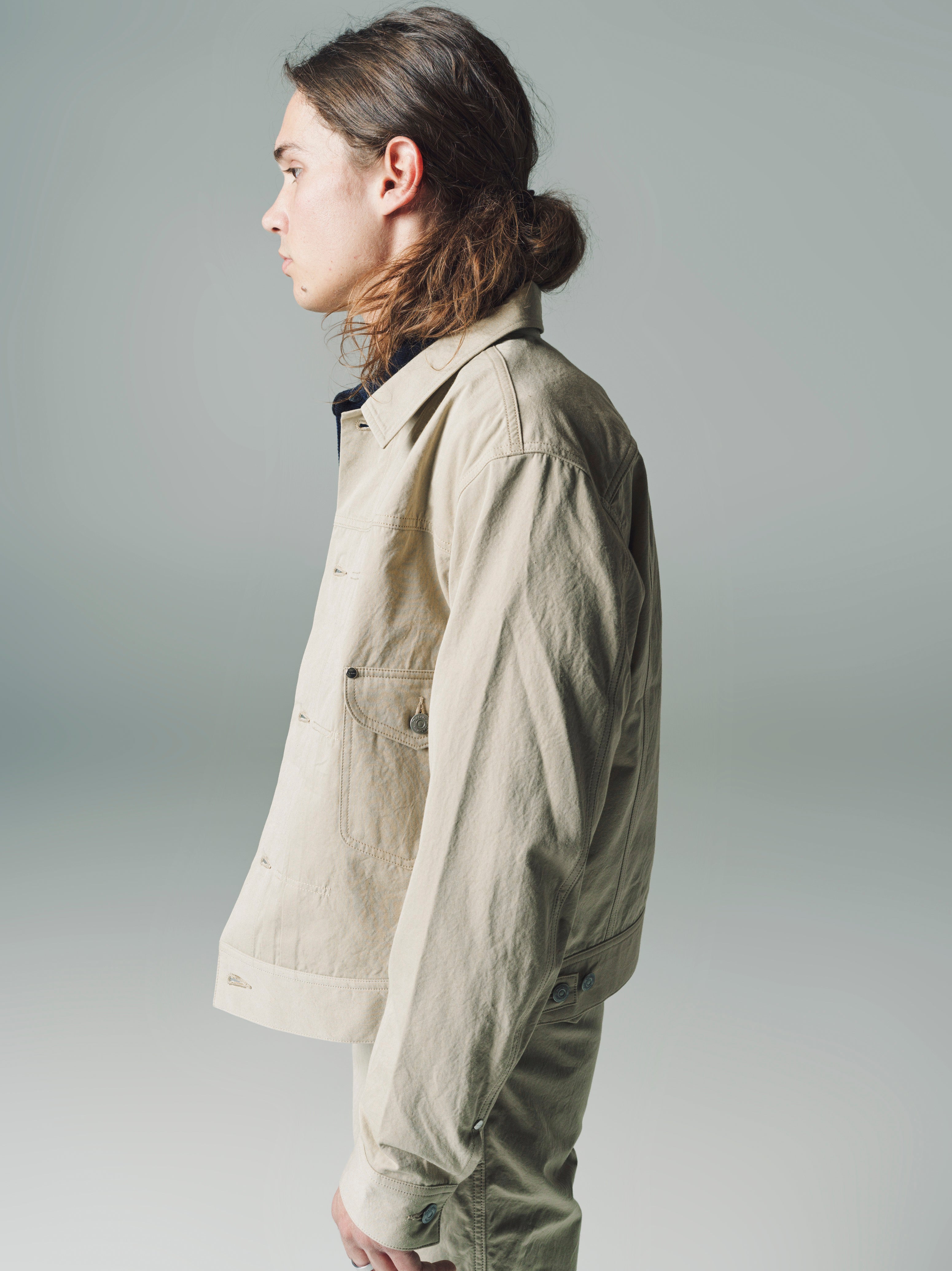 The Letters Burberry Cloth Cow Boy Jacket - Khaki | Garmentory