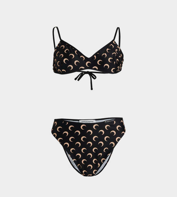 MARINE SERRE All Over Moon Bikini - Black | Garmentory