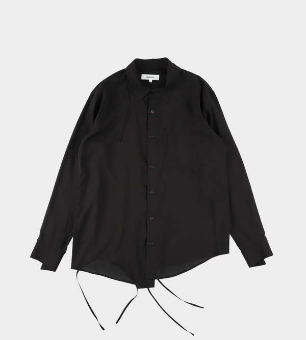 Sulvam Back Slit Piping Shirts - Black | Garmentory