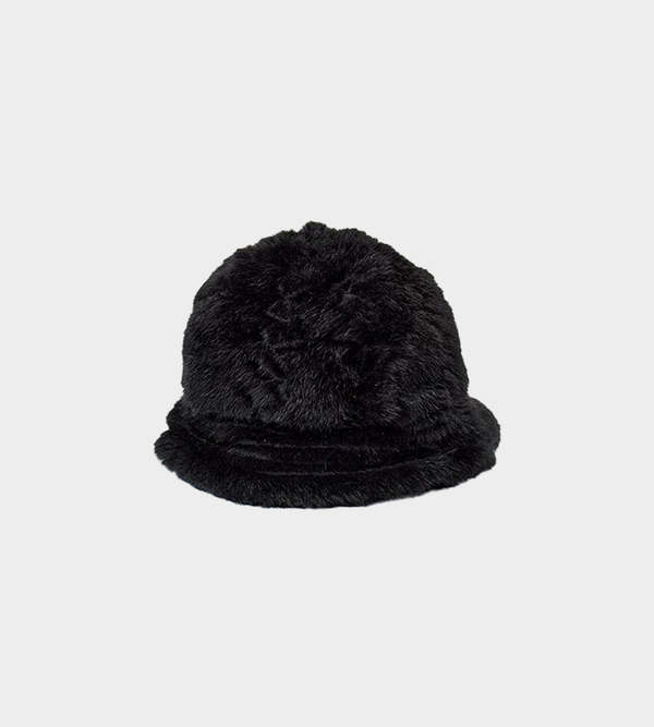 Kijima Takayuki Faux Fur 4 Panel Hat - Black | Garmentory