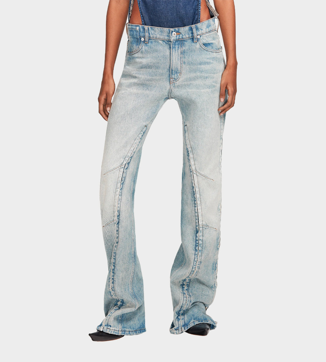 Y/project Hook & Eye Slim Jeans - Light Blue | Garmentory