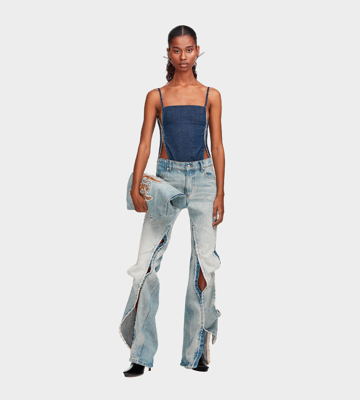 Y/project Hook & Eye Slim Jeans - Light Blue | Garmentory