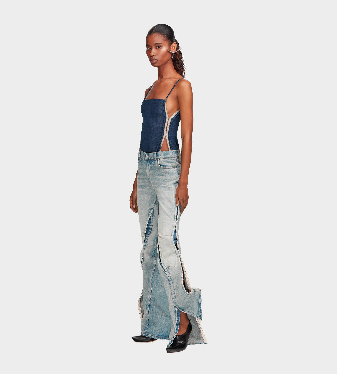 Y/project Hook & Eye Slim Jeans - Light Blue | Garmentory