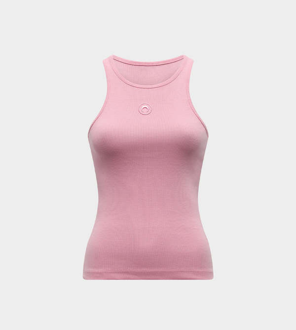 Marine Serre Organic Cotton Ribbed Tank Pink Garmentory