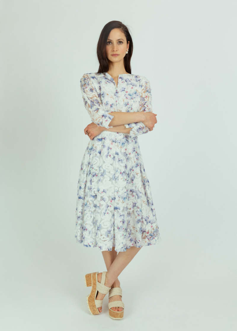 Nora Noh Indigo Pansy Dress | Garmentory