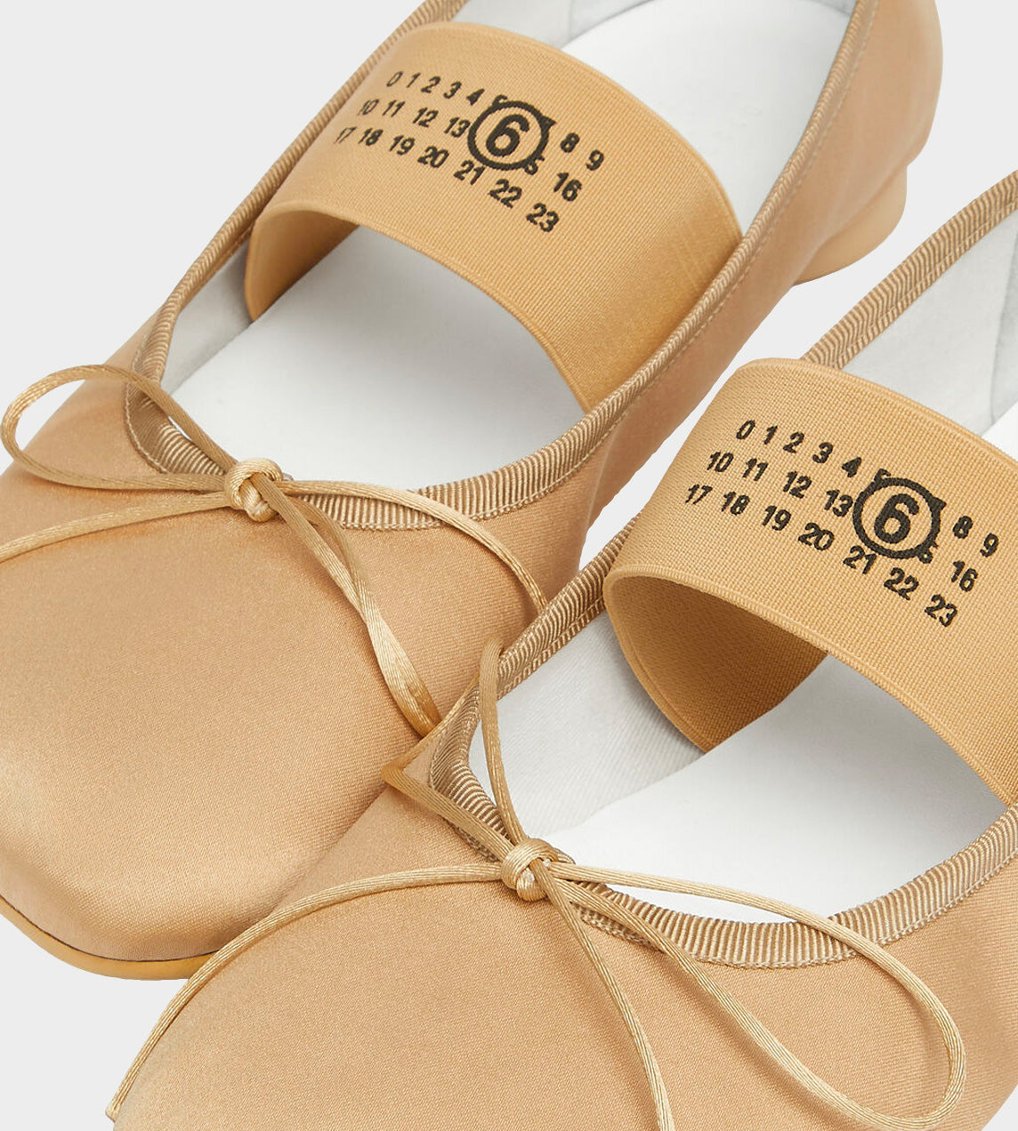 MM6 Maison Margiela Atomic Satin Ballerina Shoes - Beige | Garmentory
