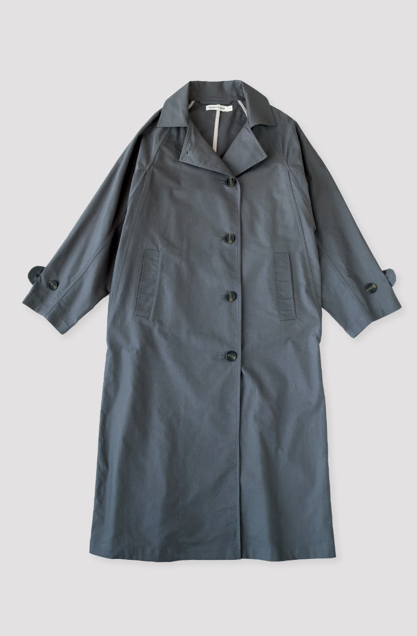 Micaela Greg Seamed Trench - Mineral Green | Garmentory