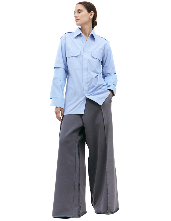 PROTOTYPES Layered longsleeve shirt - blue | Garmentory