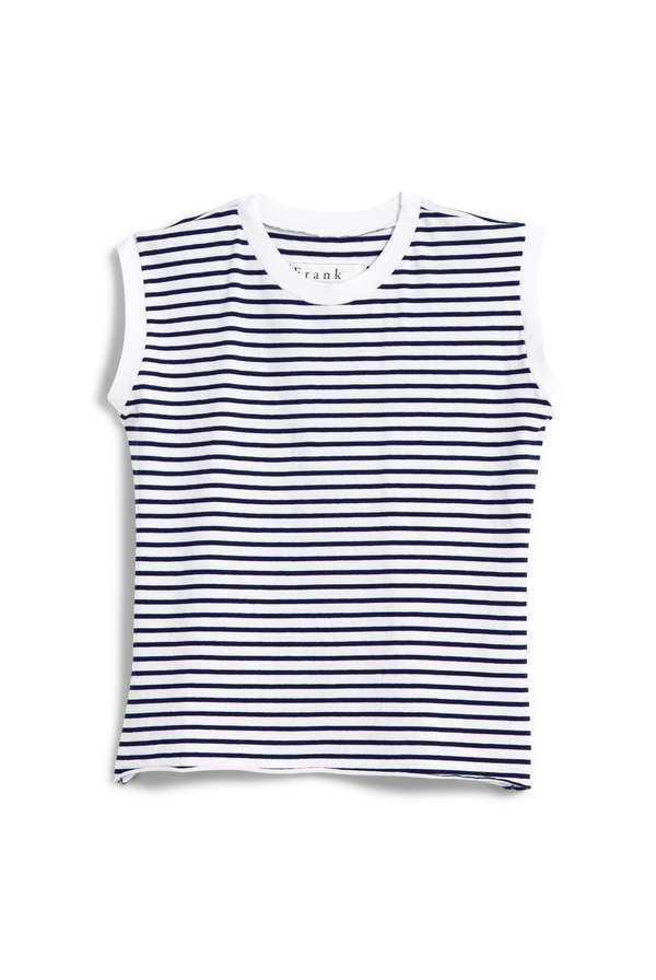 Frank & Eileen Aiden Tank - Navy Stripe | Garmentory