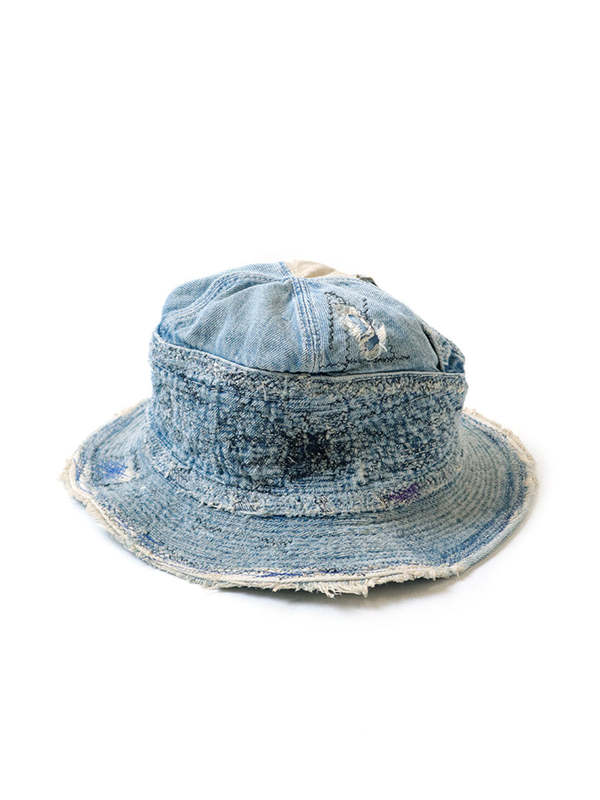 Kapital Crash Remake 11.5oz Denim Old Man and Sea Hat - Indigo | Garmentory