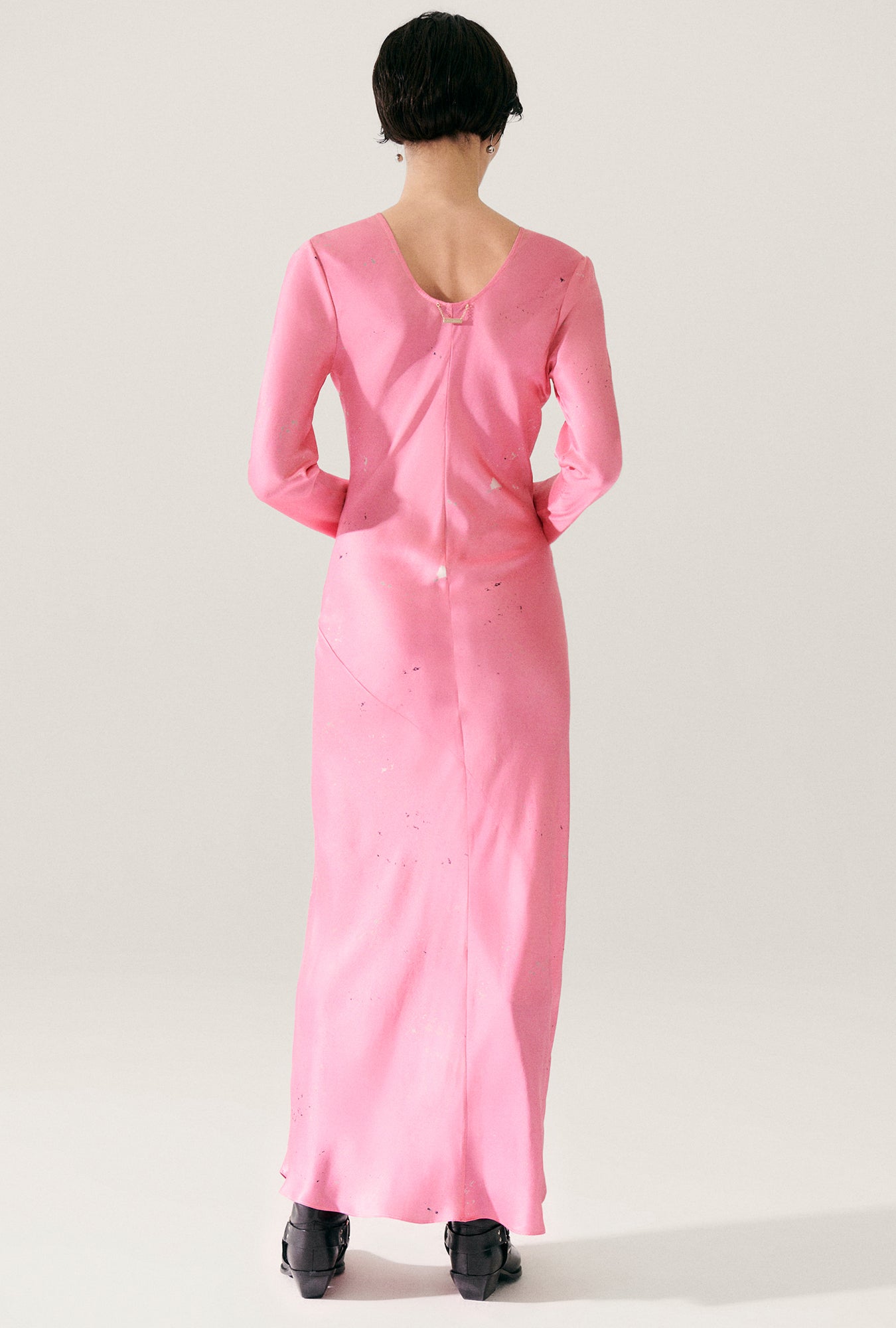 Silk Laundry Full Sleeve Bias Dress - Hog Wash | Garmentory