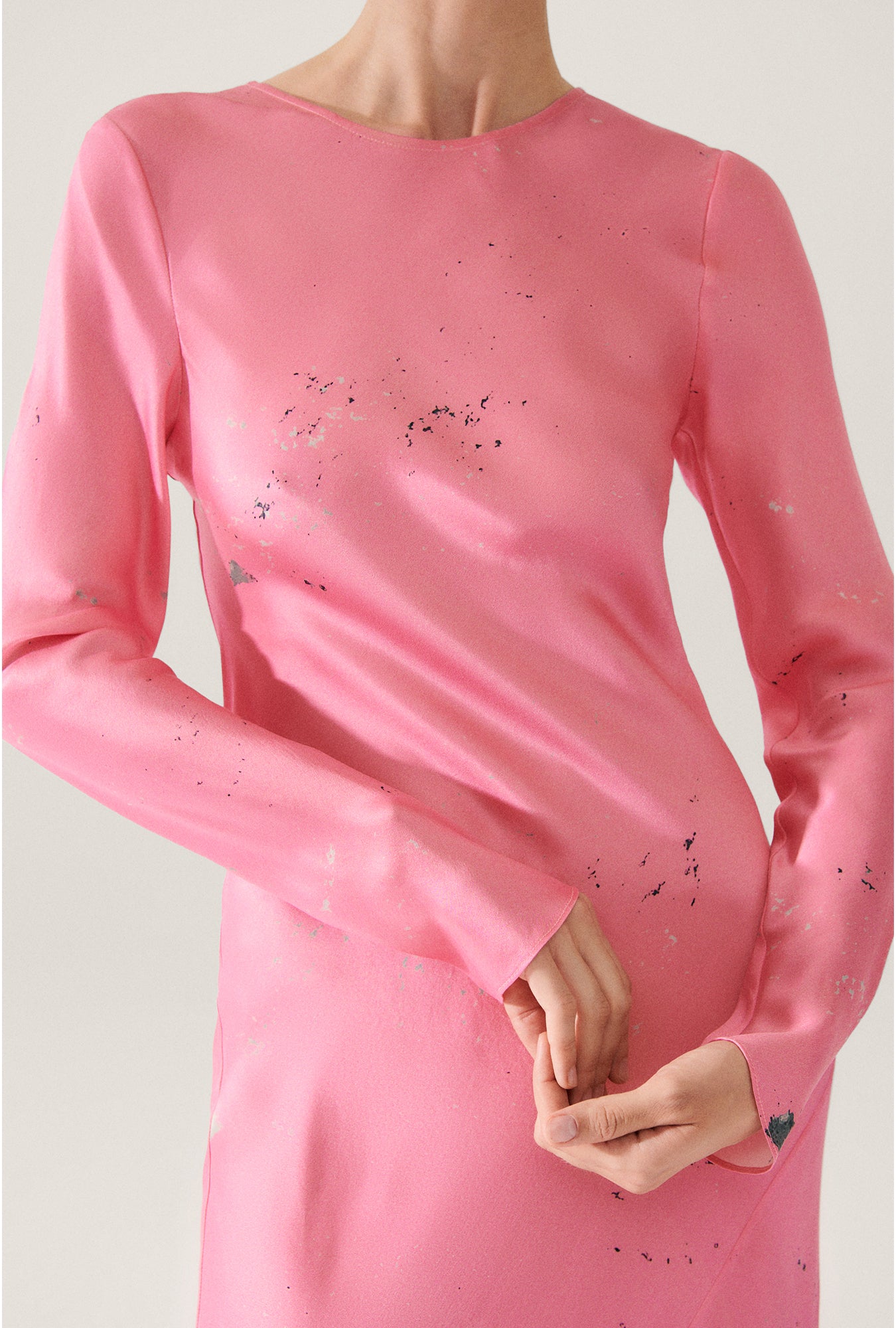 Silk Laundry Full Sleeve Bias Dress - Hog Wash | Garmentory