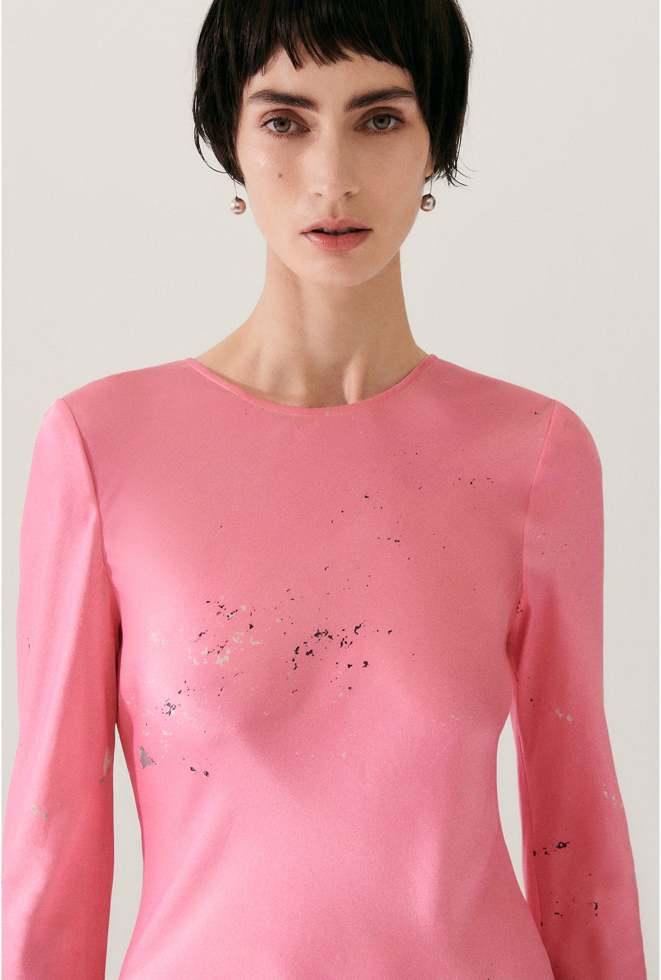 Silk Laundry Full Sleeve Bias Dress - Hog Wash | Garmentory