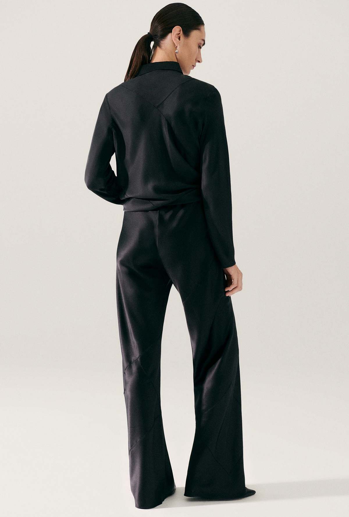 Silk Laundry Splice Bias Cut Pants - Black | Garmentory