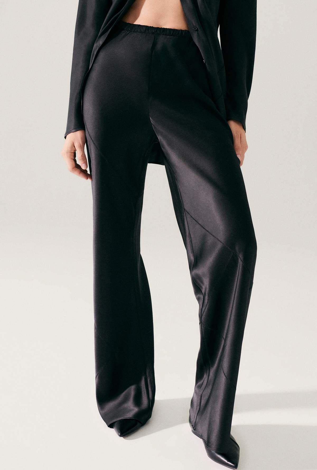 Silk Laundry Splice Bias Cut Pants - Black | Garmentory