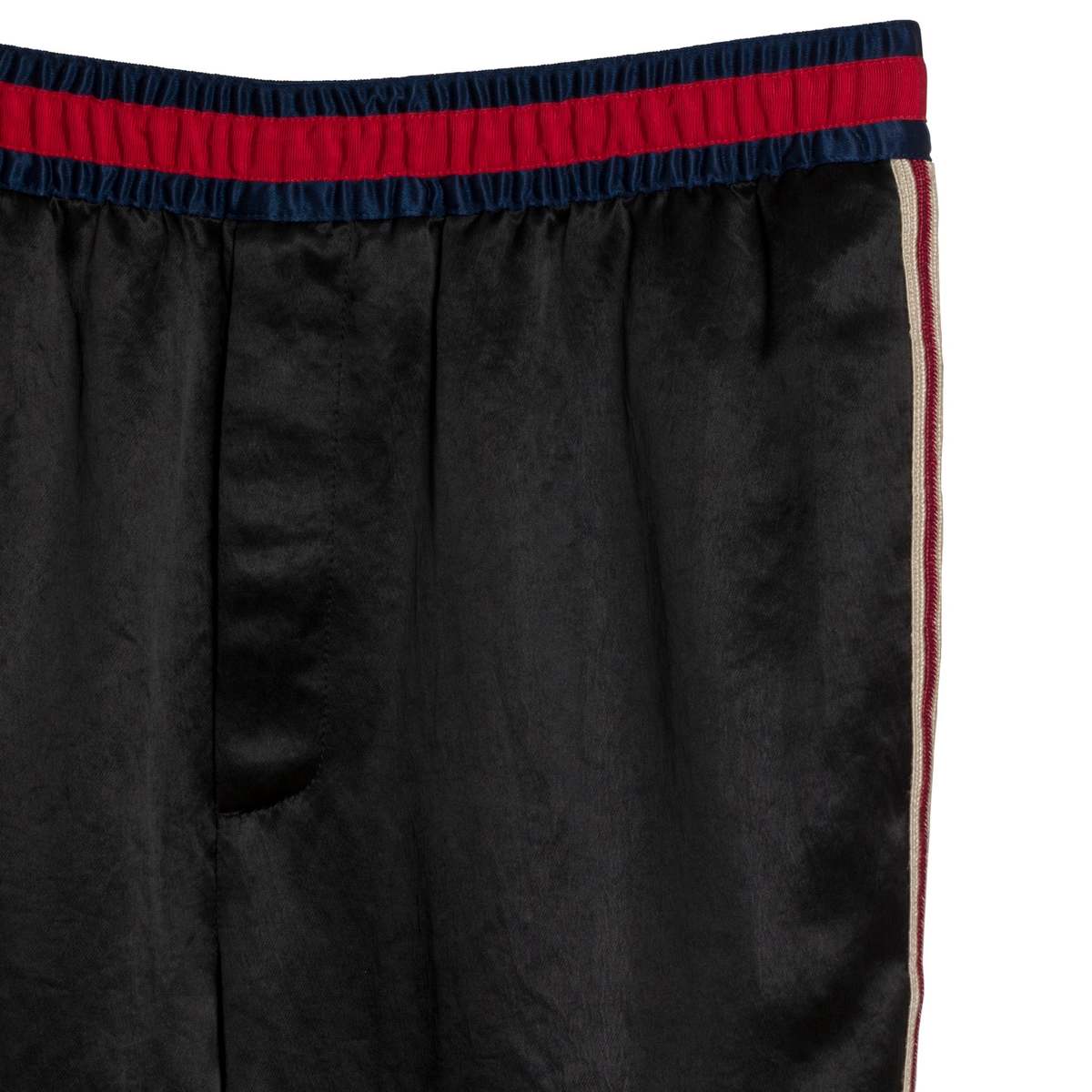 GUCCI (Italy) Satin Weave Acatate Embroidered Grosgrain Side Stripe ...