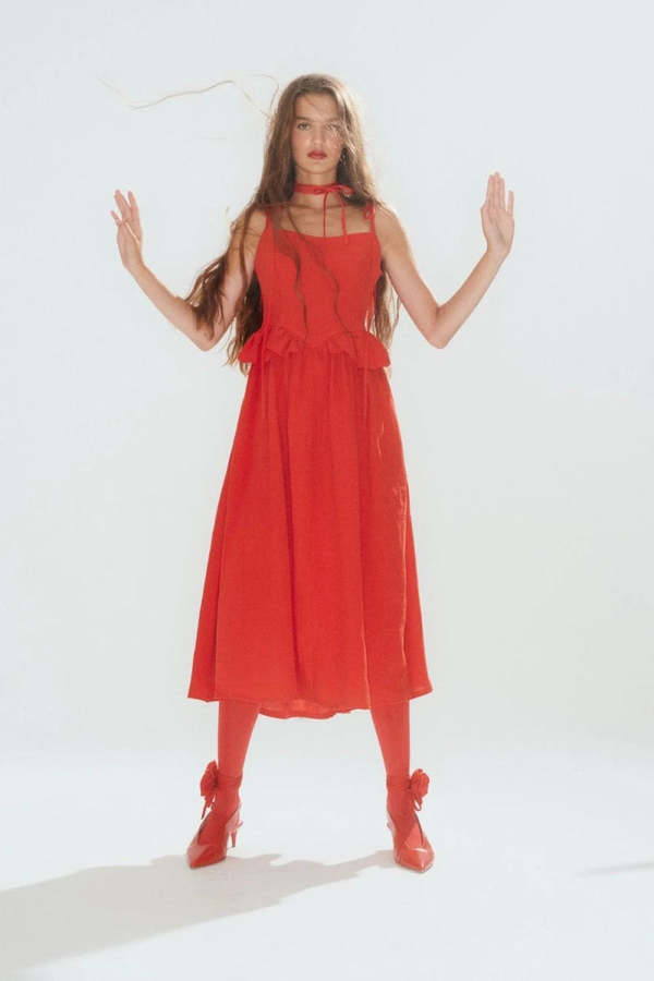 Eliza Faulkner Tessa Dress - Red | Garmentory
