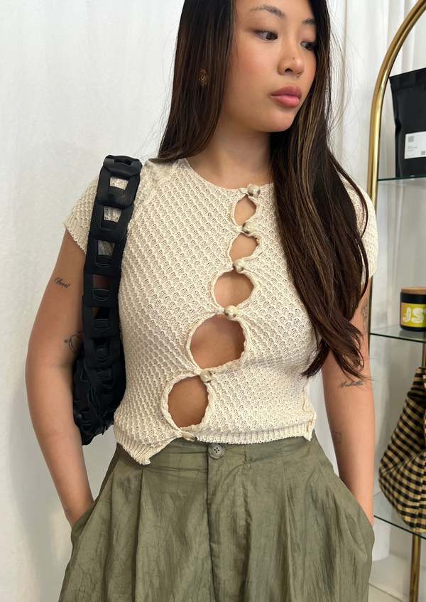 Gabe Gordon Honeycomb Vortex Top - Natural | Garmentory