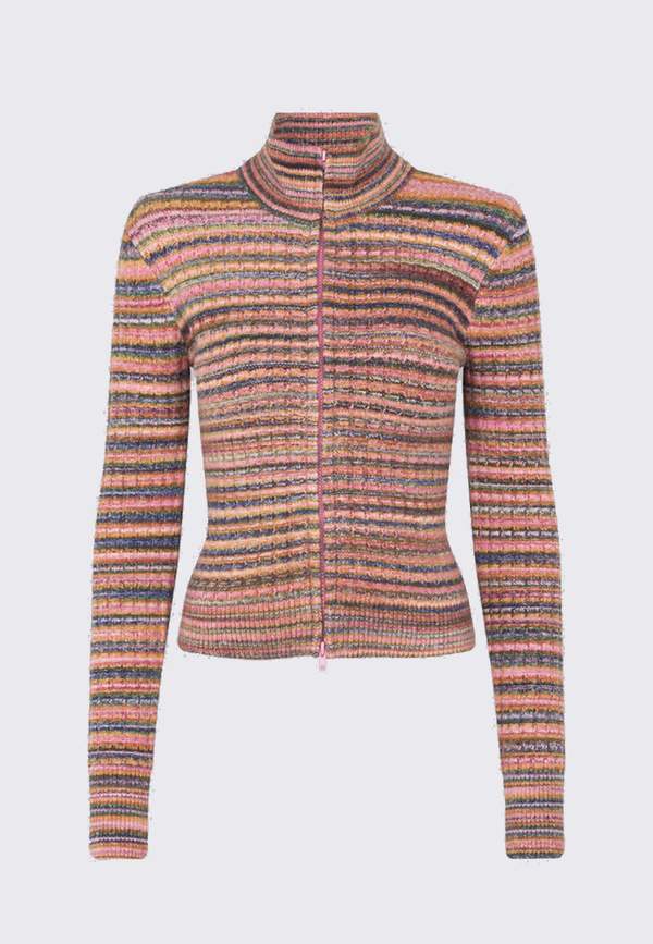 Oval Square Multi Knit Cardigan - Multi Colour | Garmentory