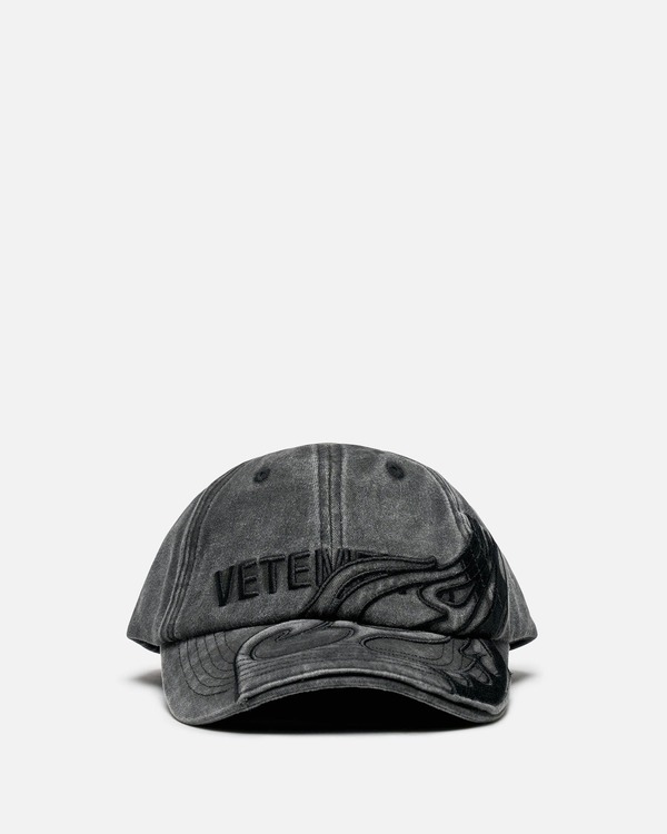 Vetements Flame Logo Cap - Washed Black | Garmentory