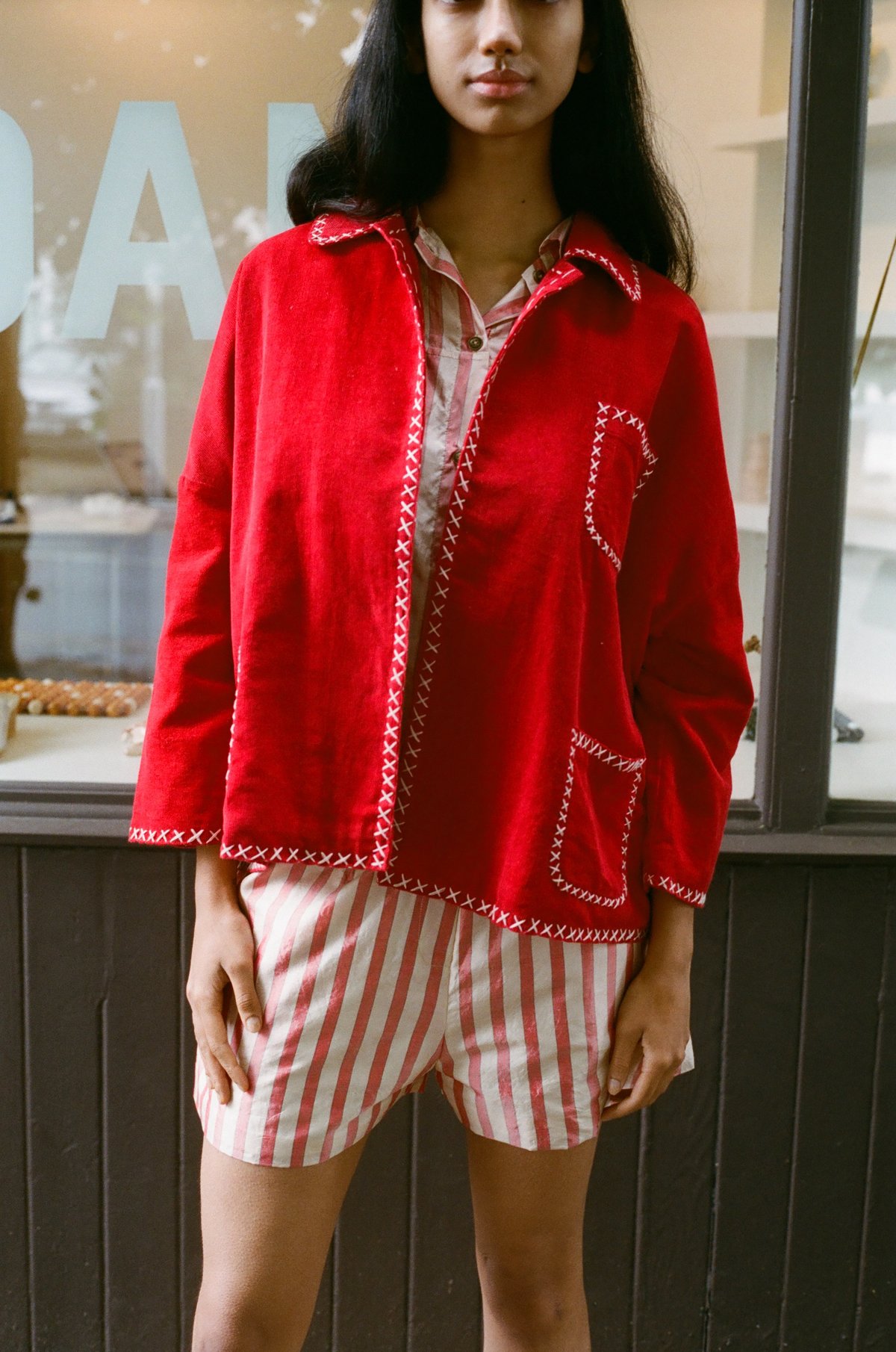 Runaway Bicycle Pete Jacket - Red/White | Garmentory