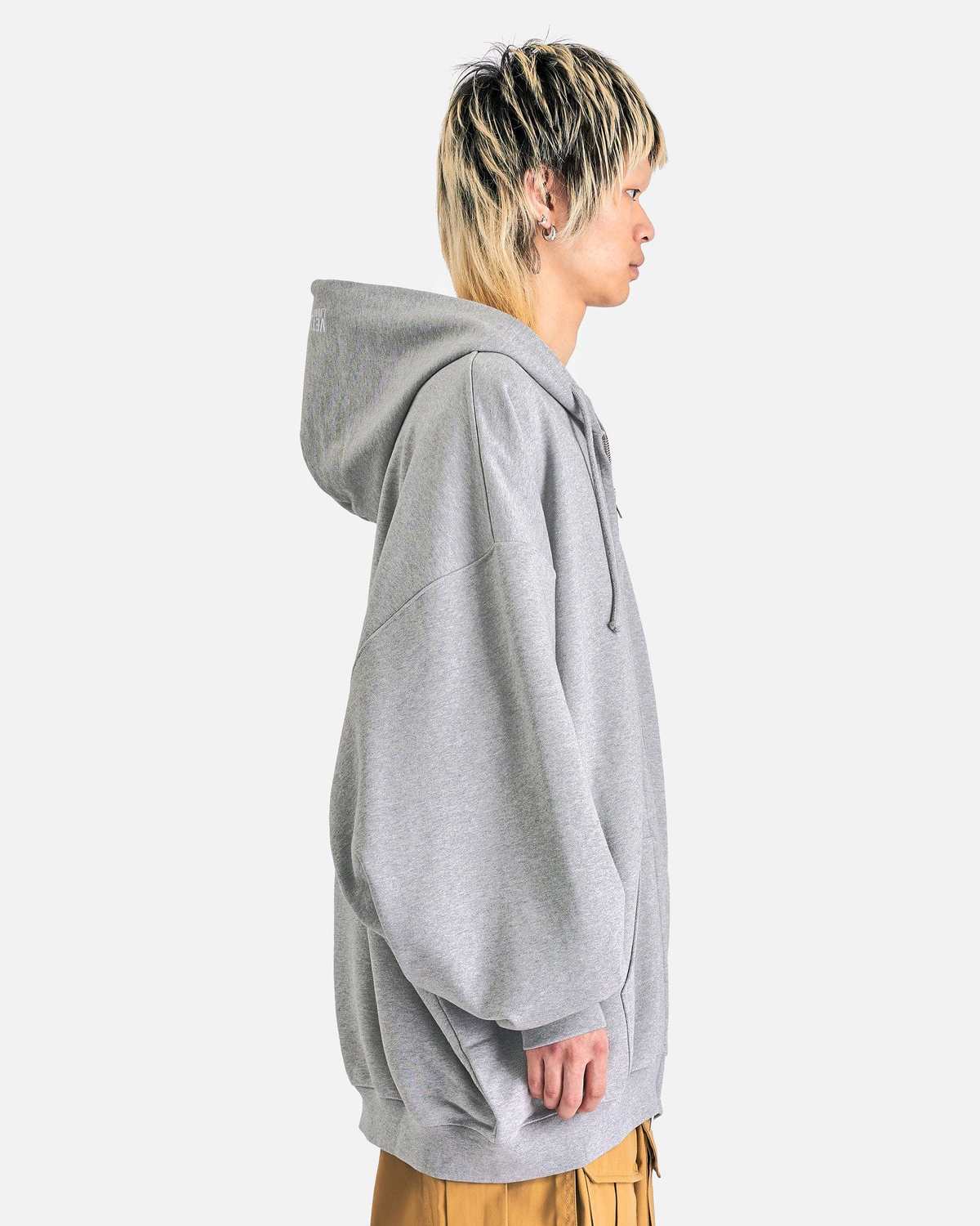 Vetements Sticker Logo Zip-Up Hoodie - Grey Melange | Garmentory