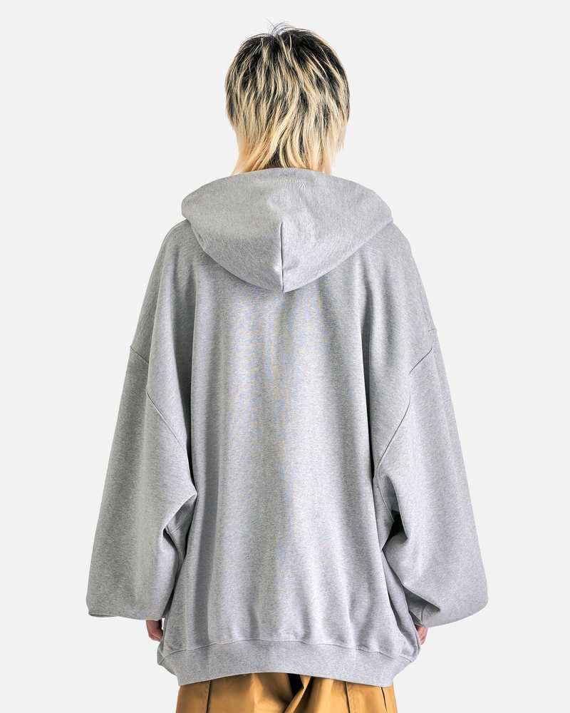 Vetements Sticker Logo Zip-Up Hoodie - Grey Melange | Garmentory